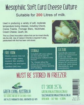 Buy Mesophilic Soft Curd Cheese Culture 100L with Sterile Jar Online